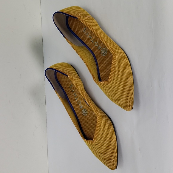 Shoes | Rothys The Point Marigold Yellow Ballet Flat Shoes Womens 8 ...